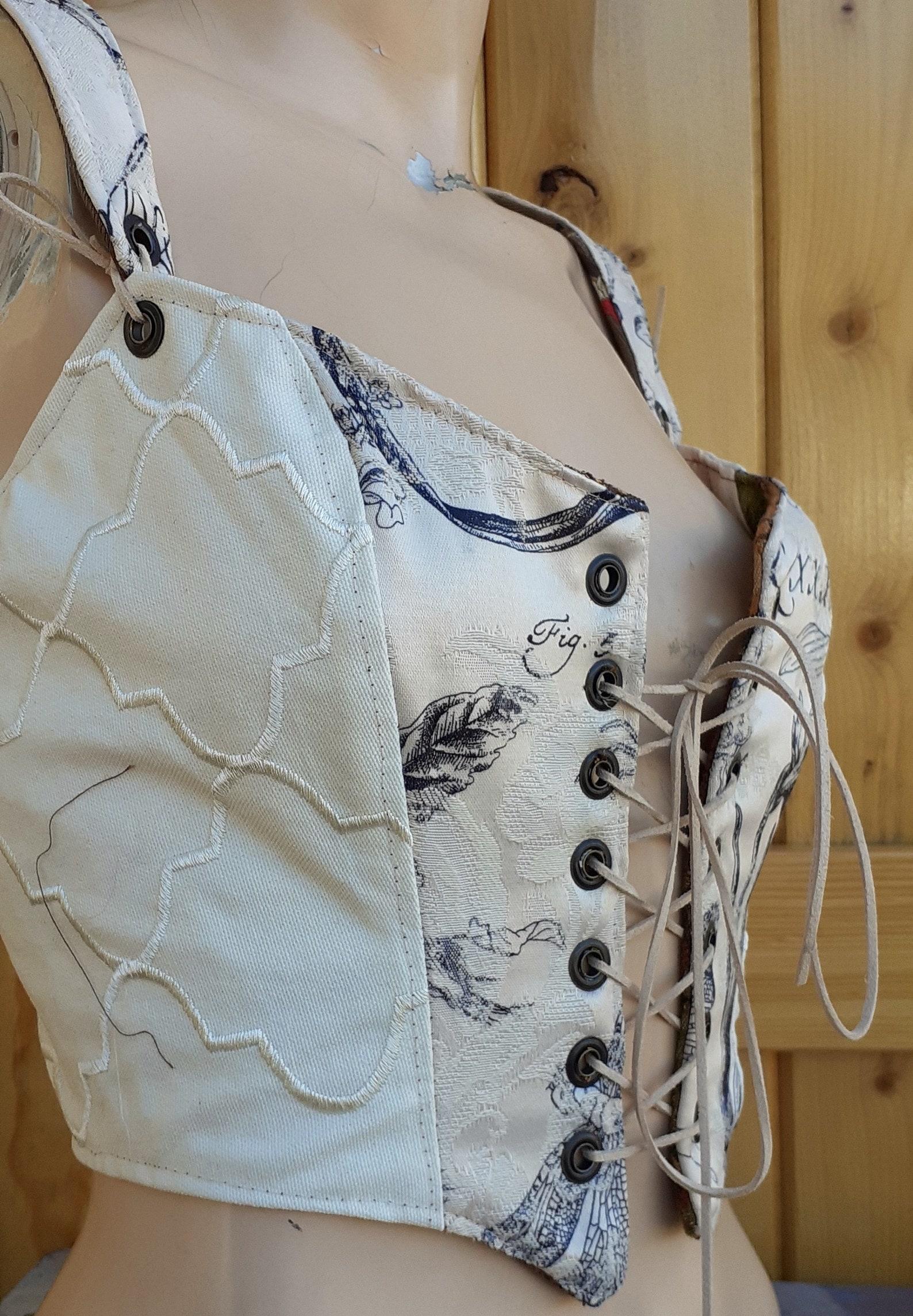 Corset, Bodice, Bustier, Vest, Two in One, Reversible, Renaissance Boho ...