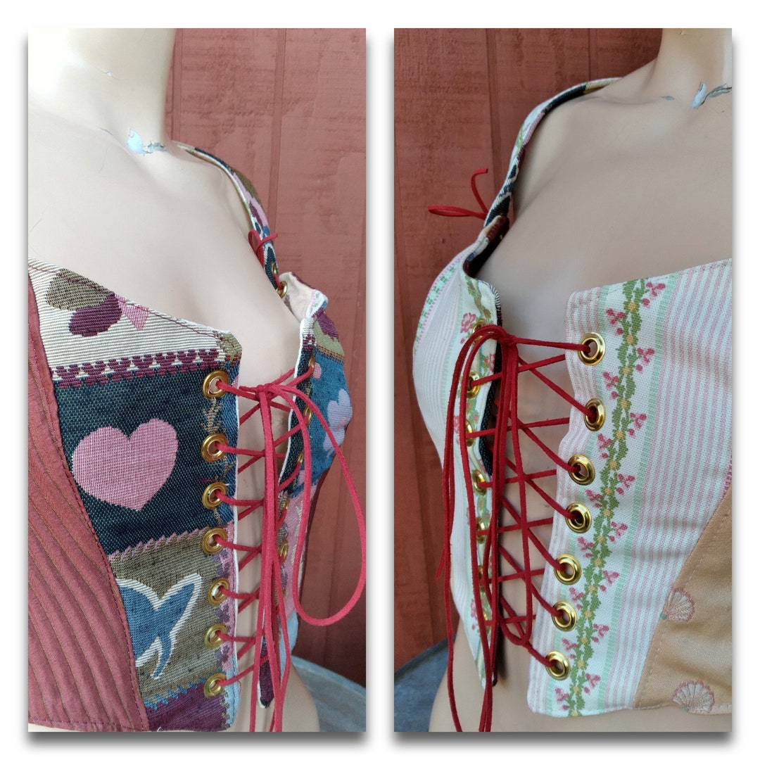 Corset, Bodice, Bustier, Vest, Two in One, Reversible, Renaissance Boho ...