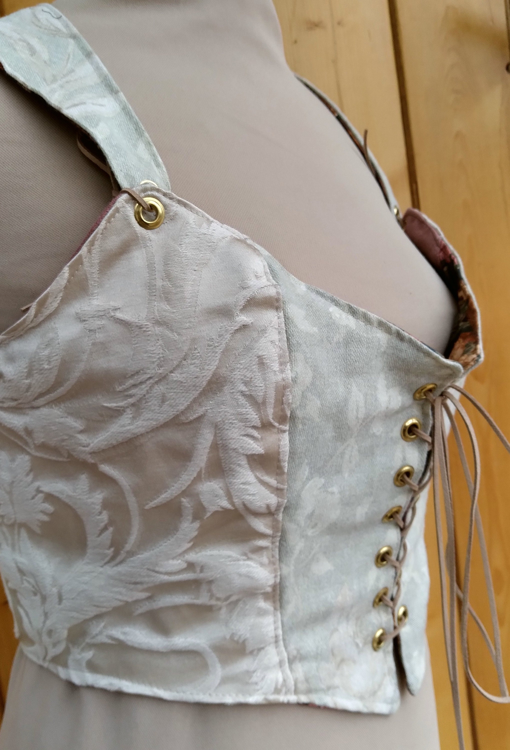 Floral Corset Bodice Bustier Vest Two in One Reversible | Etsy