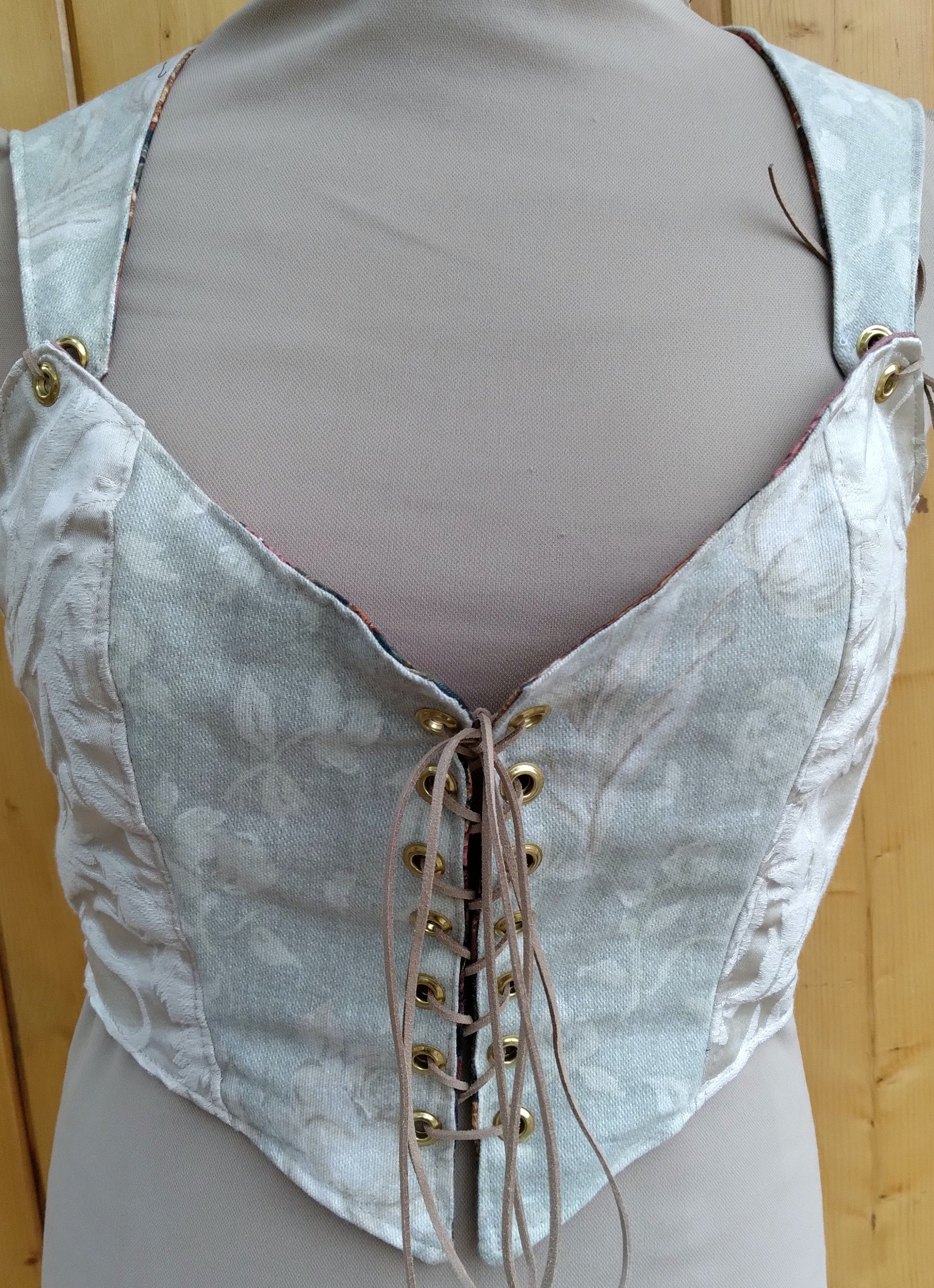 Floral Corset Bodice Bustier Vest Two in One Reversible | Etsy