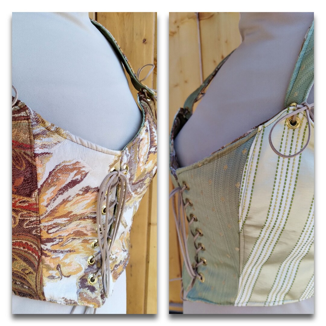 Corset, Bodice, Bustier, Vest, Two in One, Reversible, Renaissance Boho ...