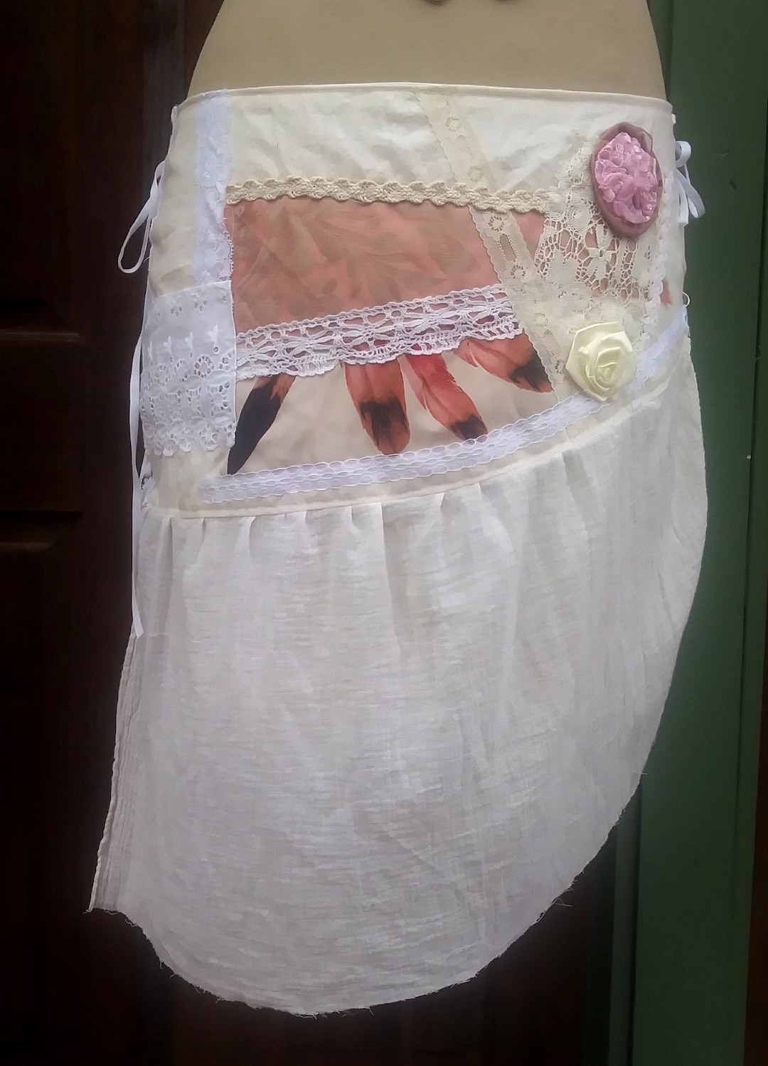 Falda de panel hecha jirones, Boho, Hada, Ropa de festival, Boda, Boda ...