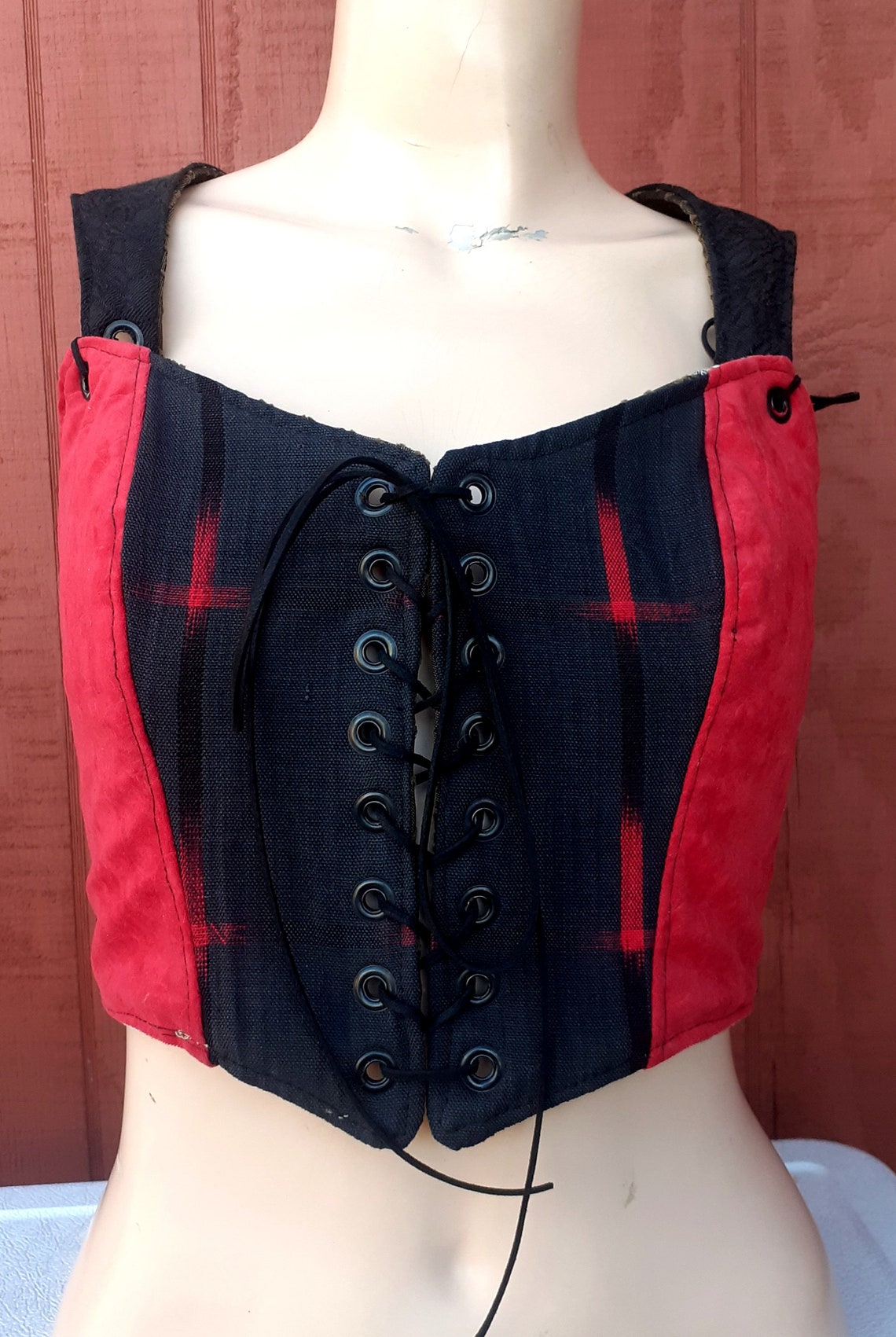 Corset/bodice/bustier/vest/ Two in One Reversible - Etsy