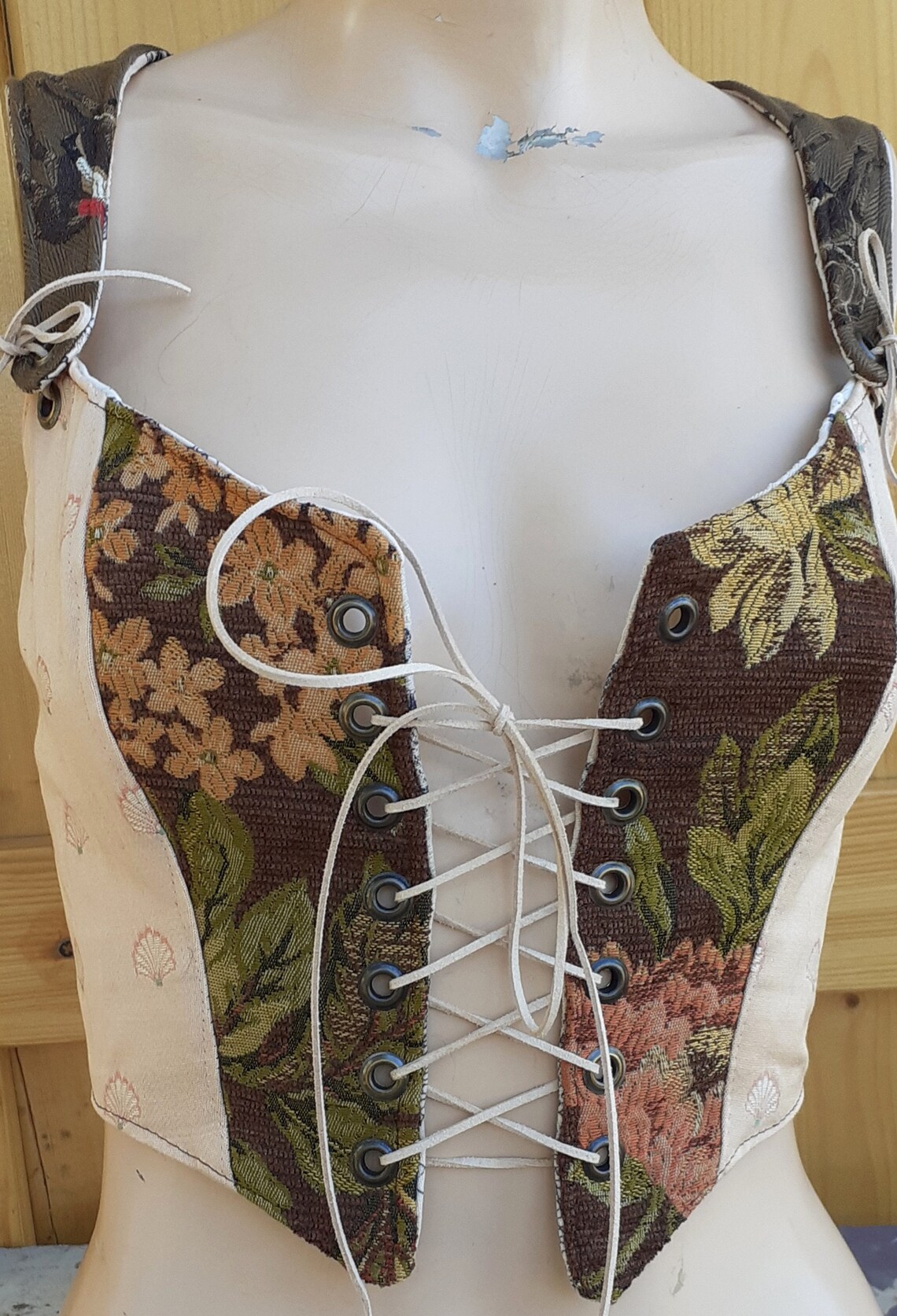 Corset, Bodice, Bustier, Vest, Two in One, Reversible, Renaissance Boho ...