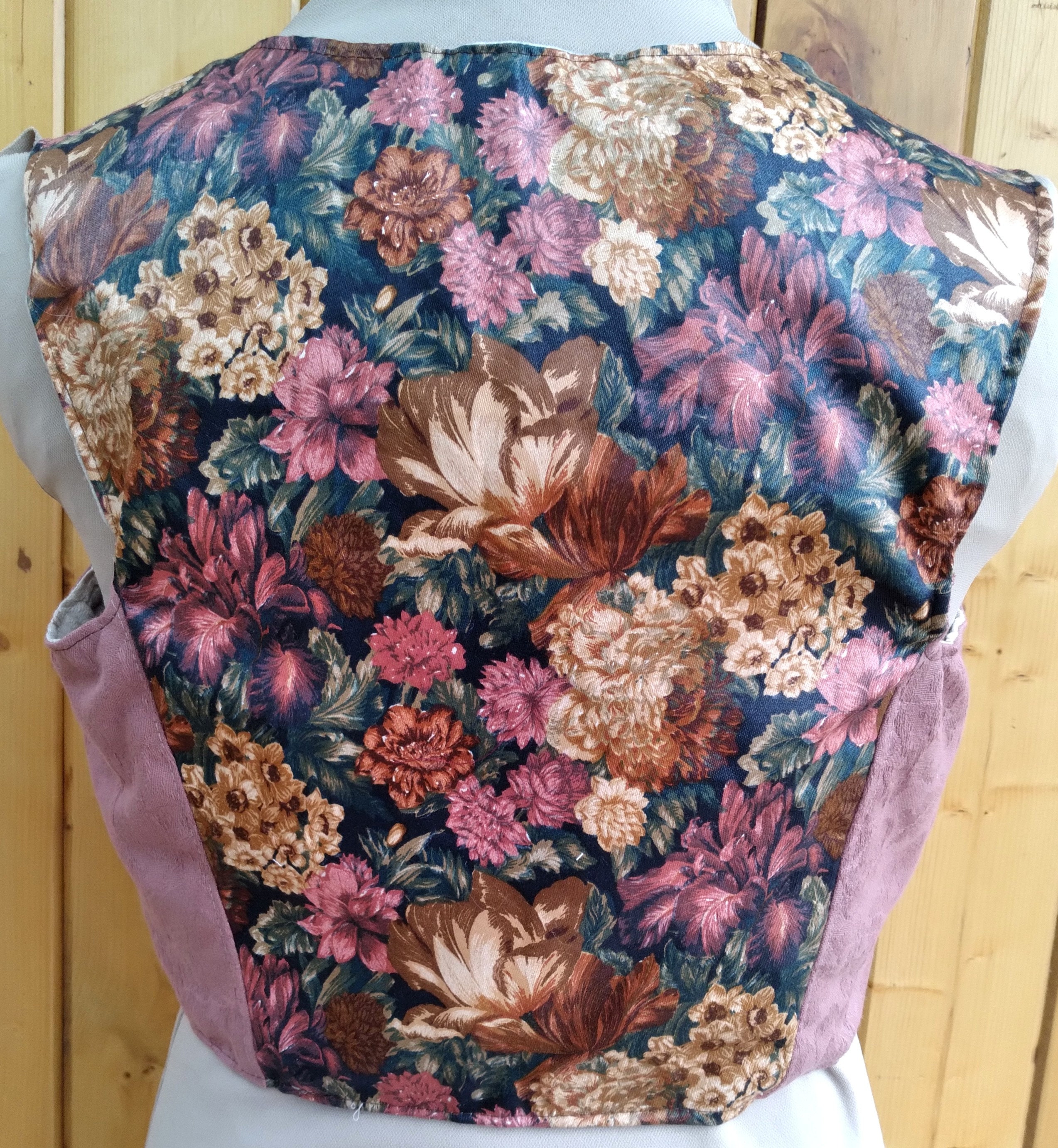 Floral Corset Bodice Bustier Vest Two in One Reversible | Etsy