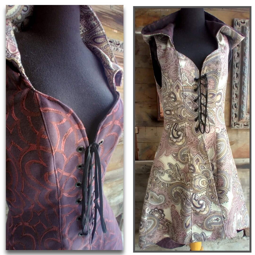 Huntress Coat, Purple and or Old Rose, Form Fitted, Reversible ...