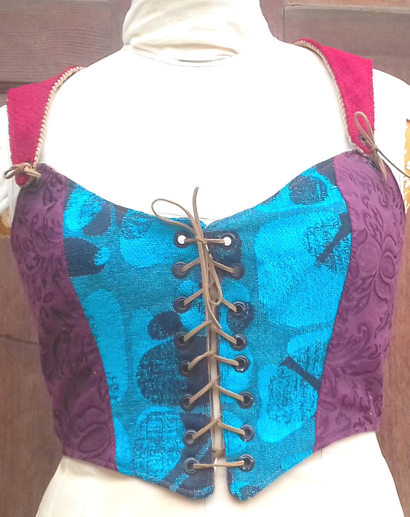 Corset/bodice/vest/ Waist Coat/ Two in One Reversible | Etsy