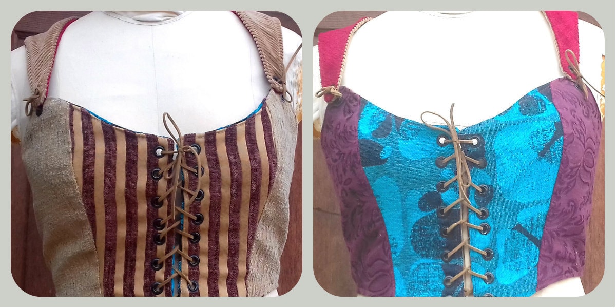 Corset/Bodice/Vest/ Waist coat/ Two in one Reversible | Etsy