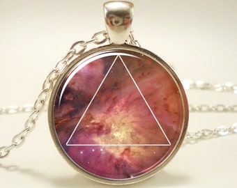 Red Harvest Moon Necklace Full Moon Galaxy Jewelry Red Moon | Etsy