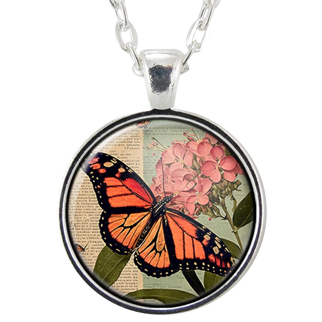 Monarch Butterfly Pendant Necklace, Gifts for Women, Nature Insects Art ...