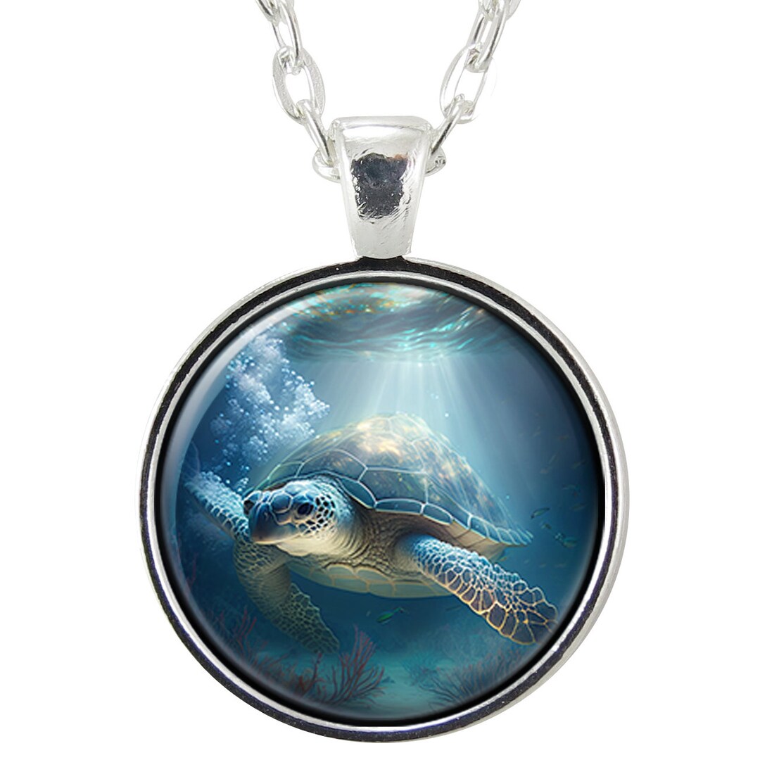 Sea Turtle Pendant Necklace, Marine Life Jewelry, Handmade Ocean Gifts ...