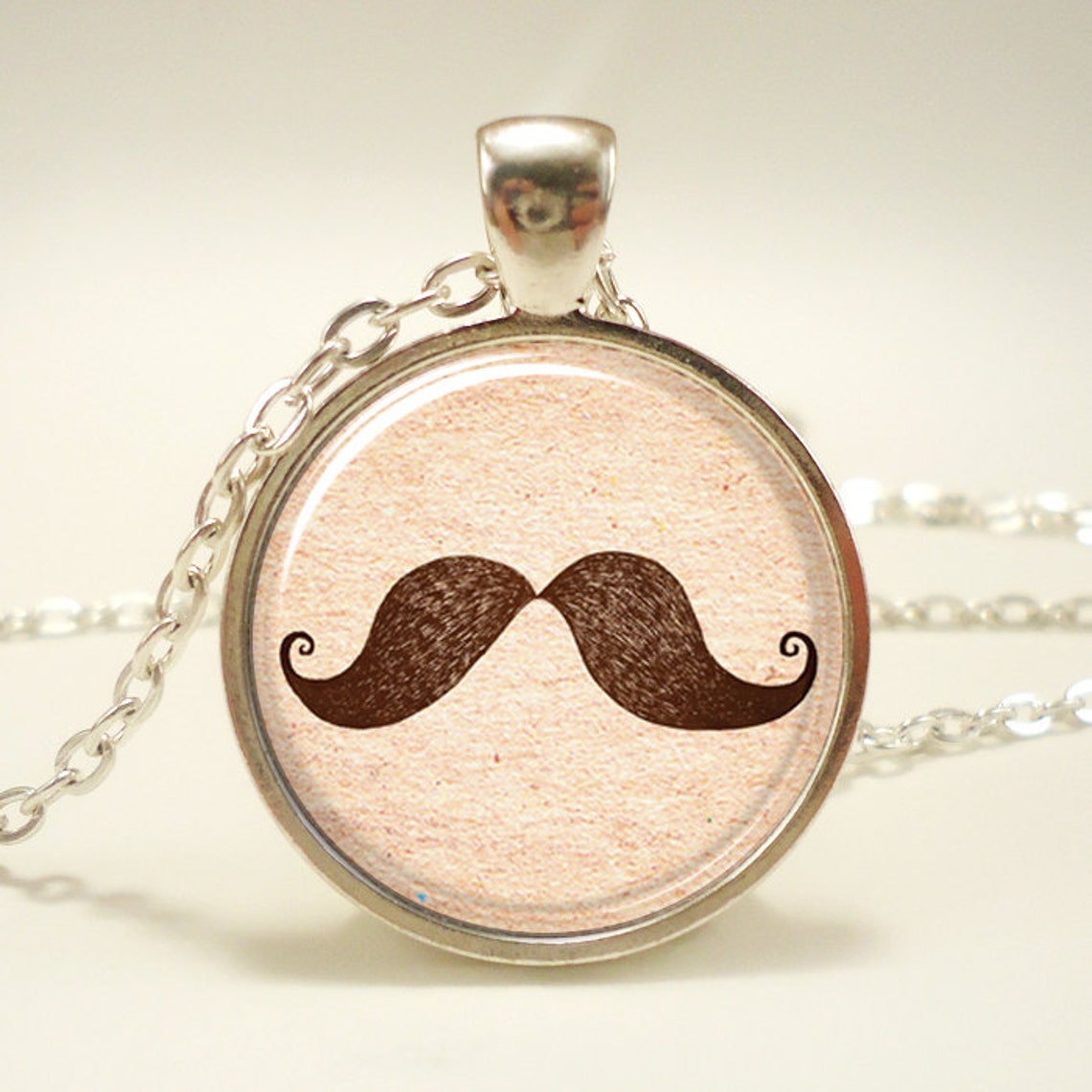 Mustache Necklace Hipster Jewelry Silver Plate 0478S1IN | Etsy
