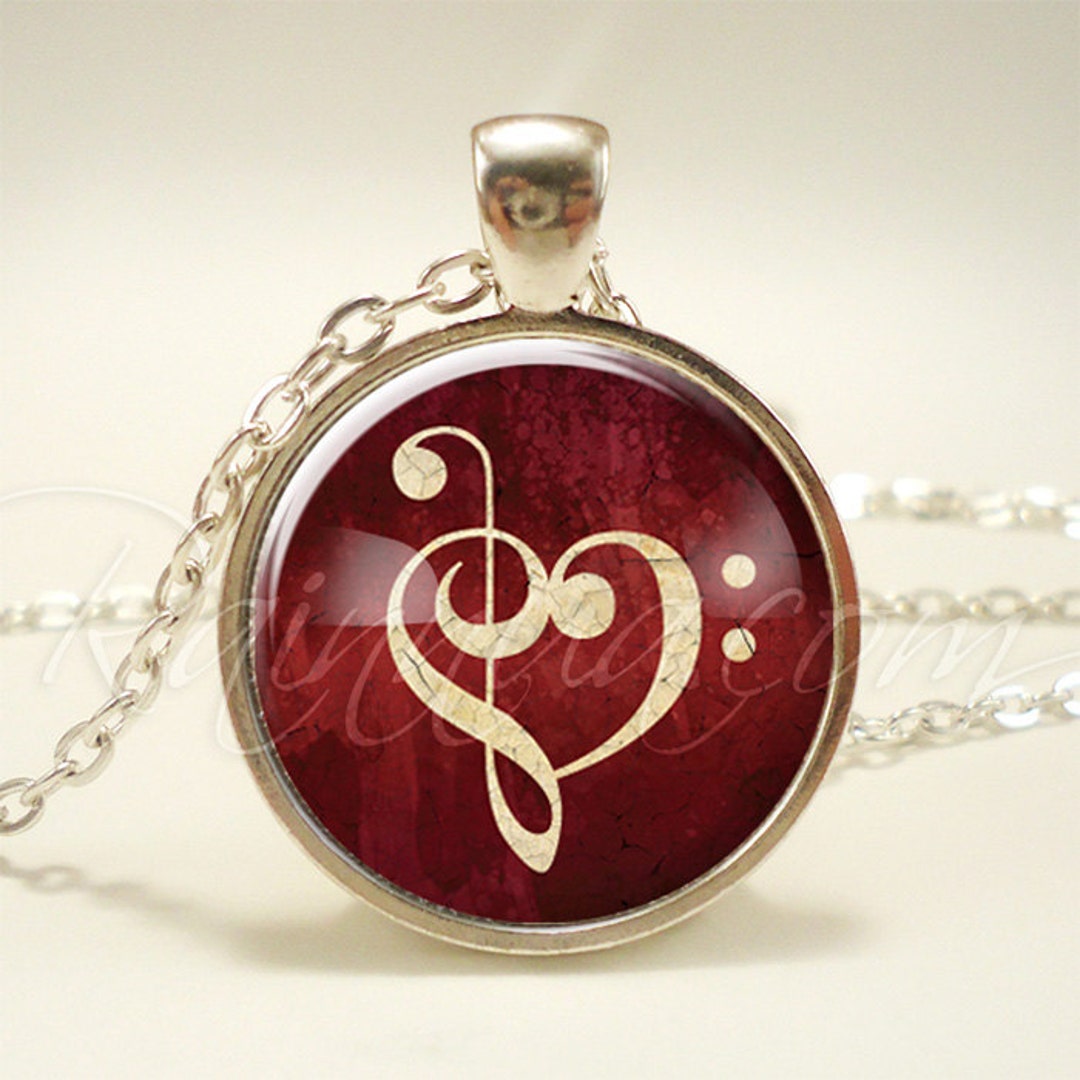 Music Note Necklace Clef Note Sheet Music Lovers Heart - Etsy