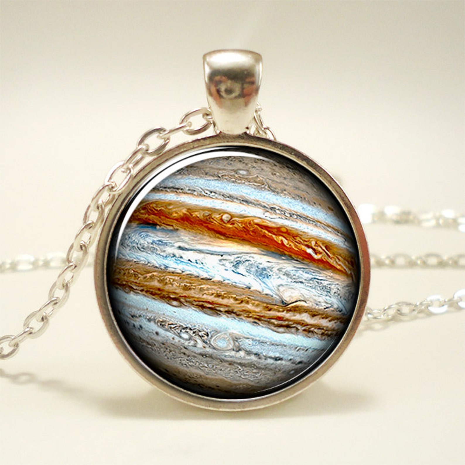 Jupiter Necklace Planet Pendant Universe Galaxy Science - Etsy