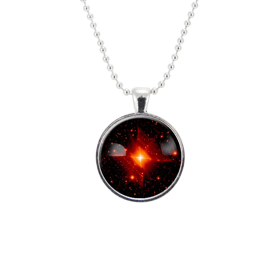 Red Square Nebula Necklace Galaxy Jewelry Universe Pendant - Etsy