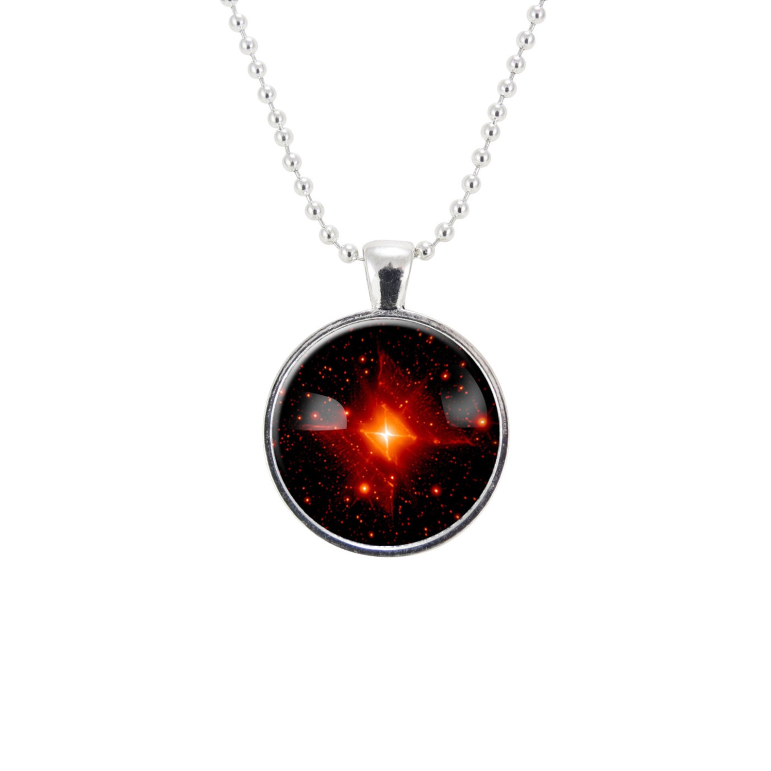 Red Square Nebula Necklace Galaxy Jewelry Universe Pendant - Etsy