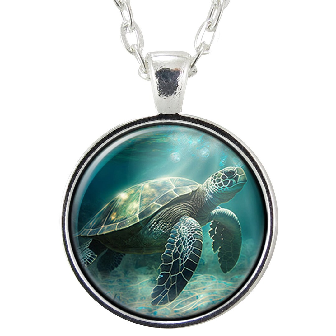 Sea Turtle Pendant Necklace, Marine Life Jewelry, Handmade Ocean Gifts ...