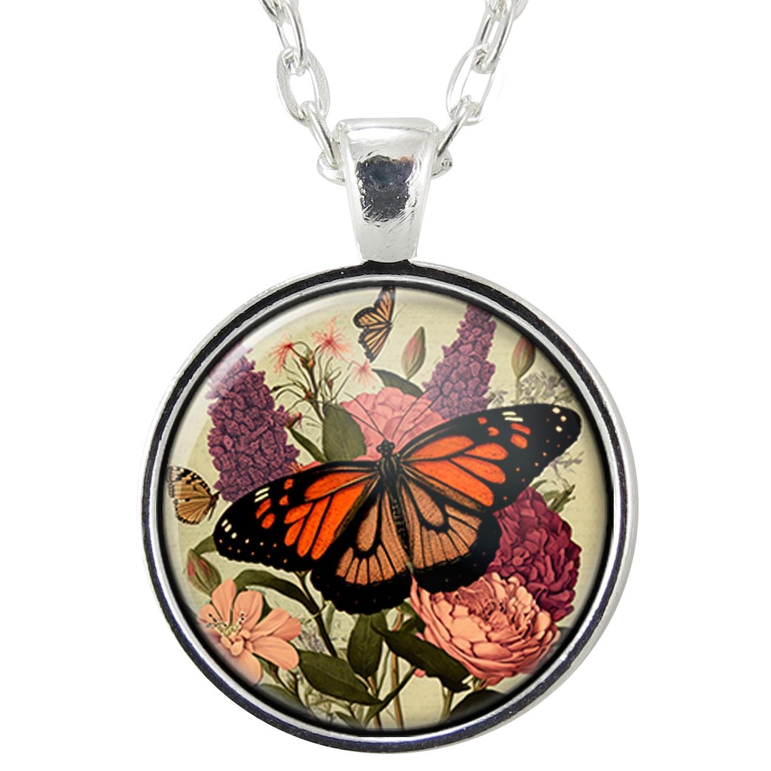 Monarch Butterfly Pendant Necklace, Gifts for Women, Nature Insects Art ...