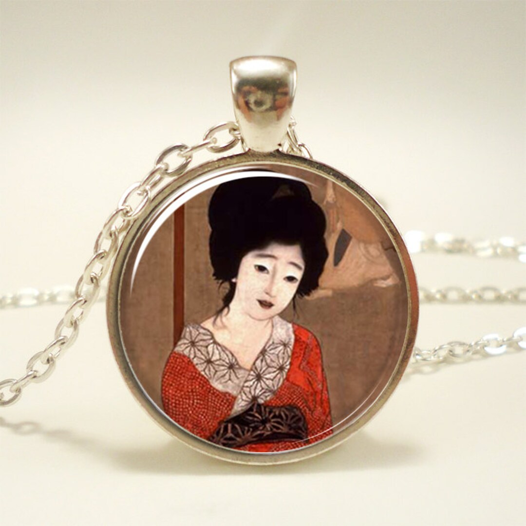 Geisha Girl Necklace Asian Japanese Theme Jewelry 1439S1IN - Etsy