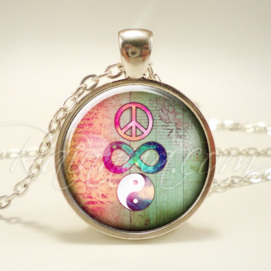 Bohemian Peace Infinity Yin Yang Necklace Hipster Pendant - Etsy