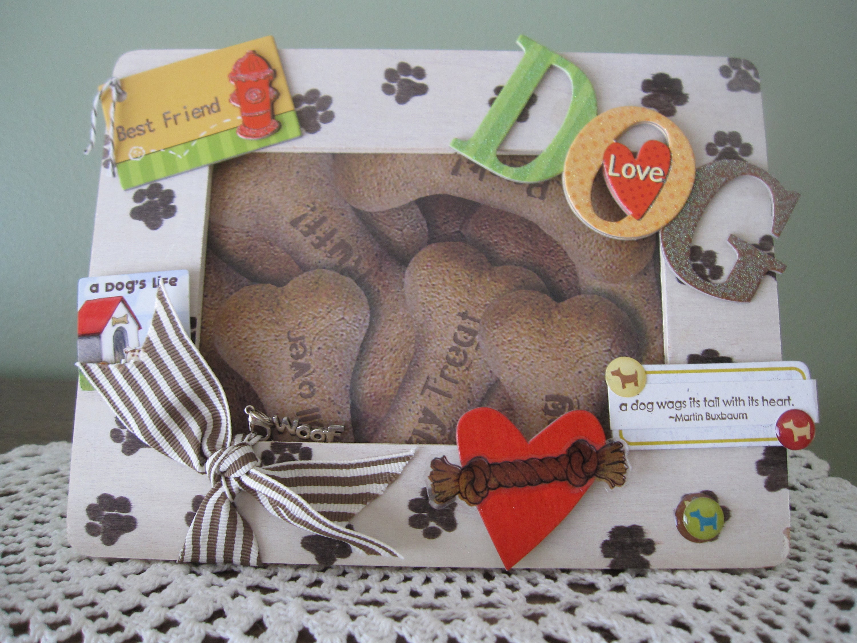 Hand Stamped Decorated Wooden Dog Photo Frame - Etsy