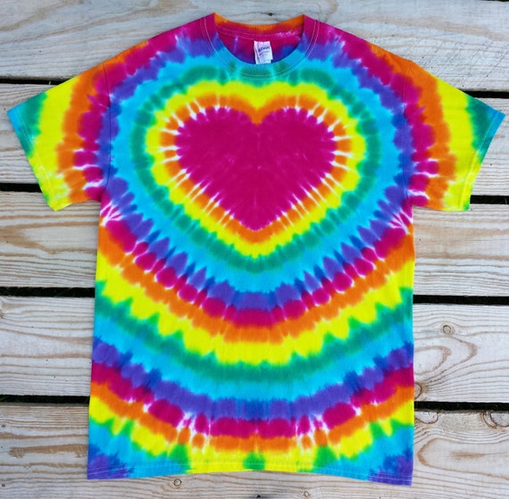 Women's Rainbow Heart Tie Dye Tshirt S M L XL XXL 3XL - Etsy