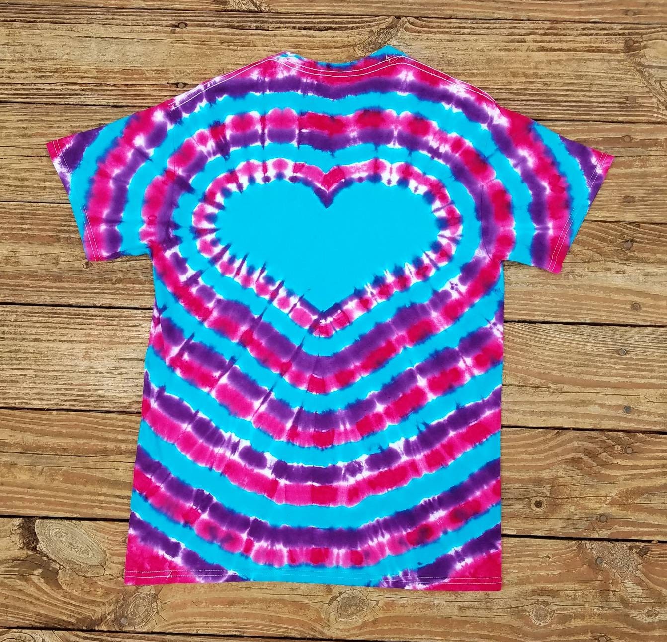Heart Tie Dye T-shirt S M L XL XXL 3XL Pink Purple and Blue - Etsy India