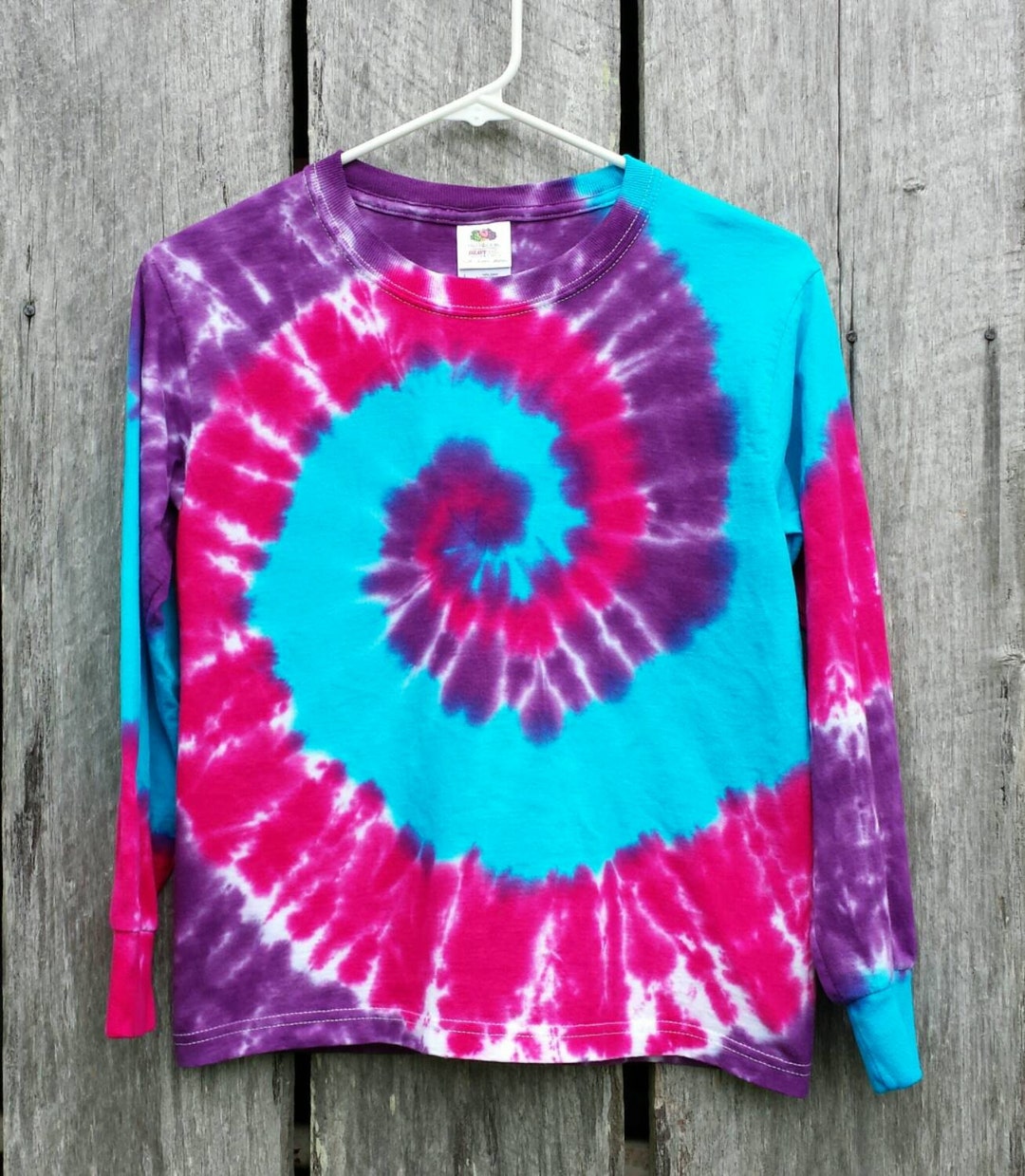 Girls Tie Dye Shirt, S M L XL, Long Sleeve Tie Dye Tshirt, Pink Purple ...