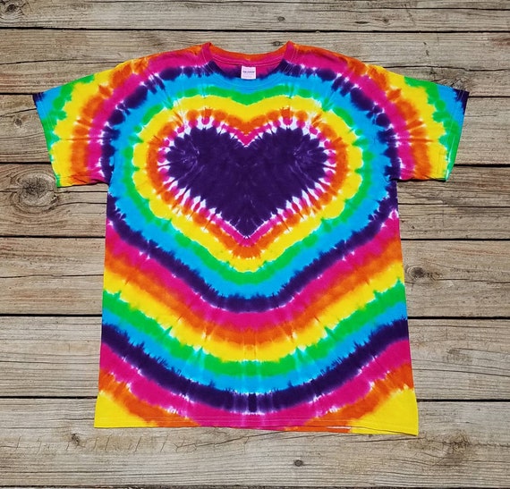 Purple Heart Tie Dye Tshirt Available Sizes S M L Xl Xxl 3xl Etsy
