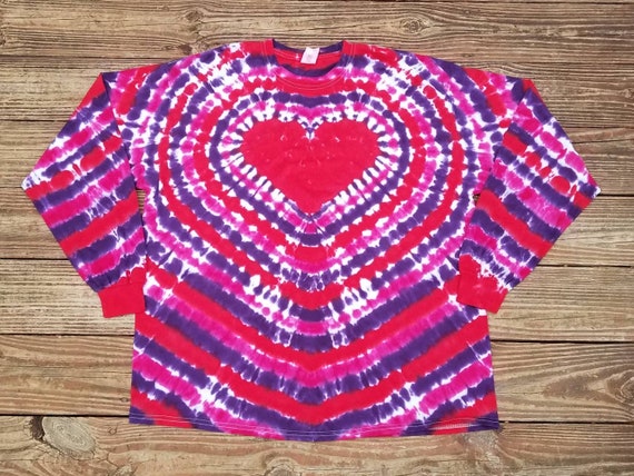 Women's Heart Tie Dye Long Sleeve Shirt S M L XL XXL - Etsy