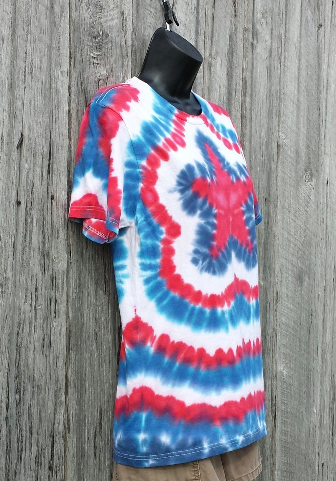Adult Red White and Blue Tie Dye, Patriotic Tie Dye Shirt, Adult Sizes ...