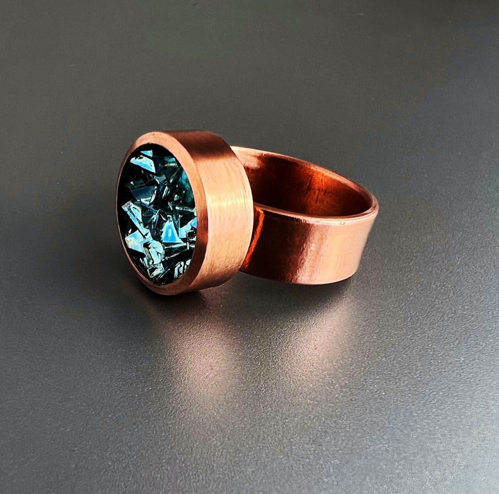 Copper and Bismuth Crystal Cocktail Ring, Custom Color Choice - Etsy