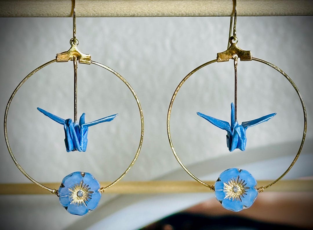 Forget-me-not Origami Cranes - Etsy