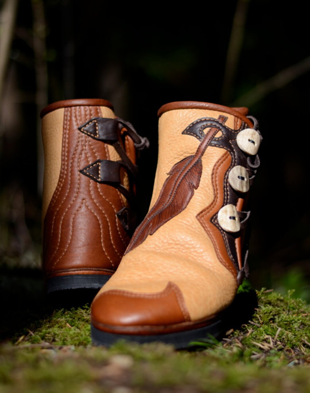 Feather & Leather Moccasin Boots: Made to Order - Custom Moccasins ...