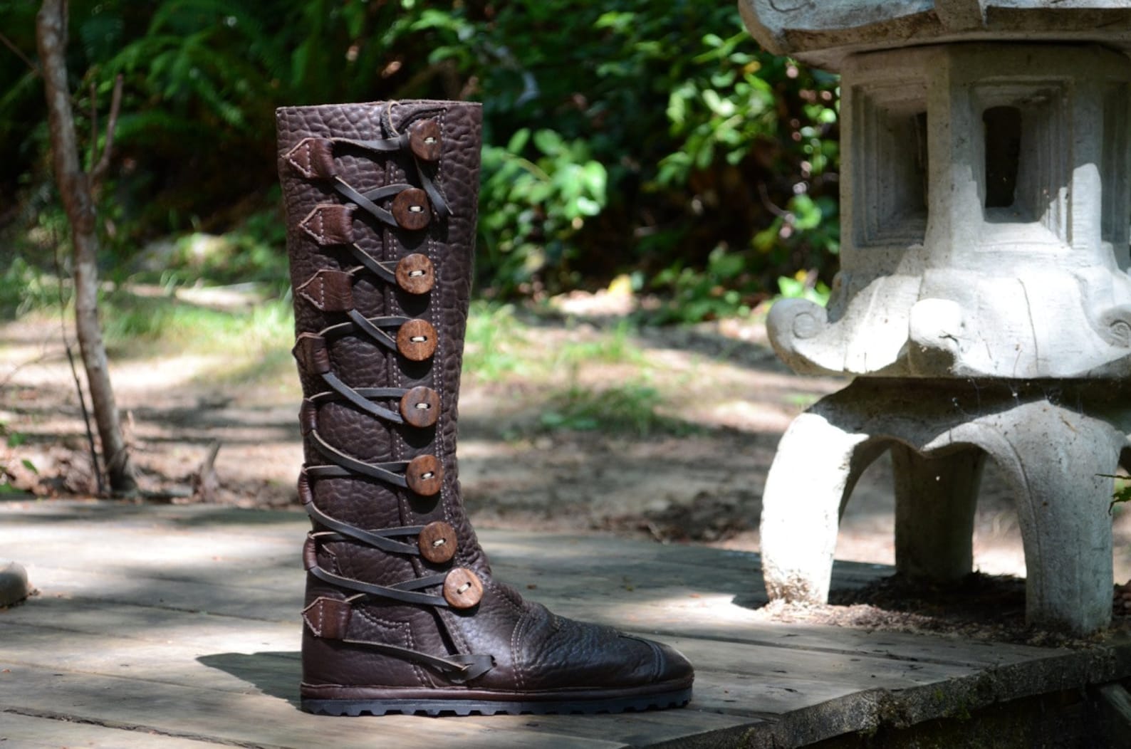 Chocolate Brown Moccasins: Made to Order Knee High Boots Leather Boots ...