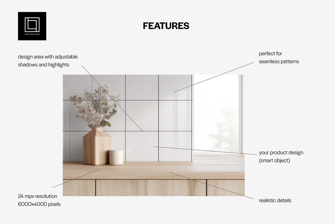 Minimal Glossy Ceramic Tiling Preview Template, Kitchen Tiled Wall ...