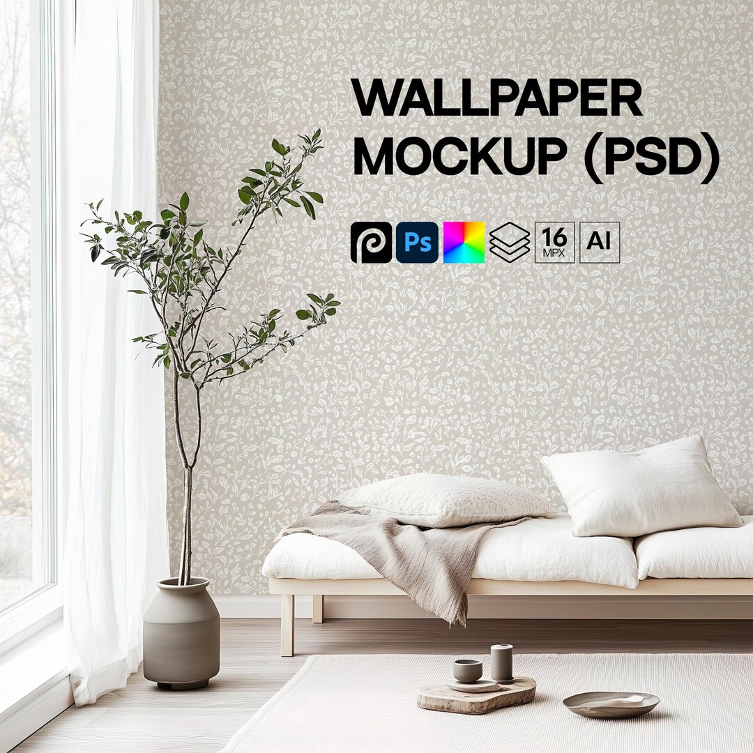 Wallpaper Mockup (layered PSD), Blank Wall Pattern Preview Mock-up ...