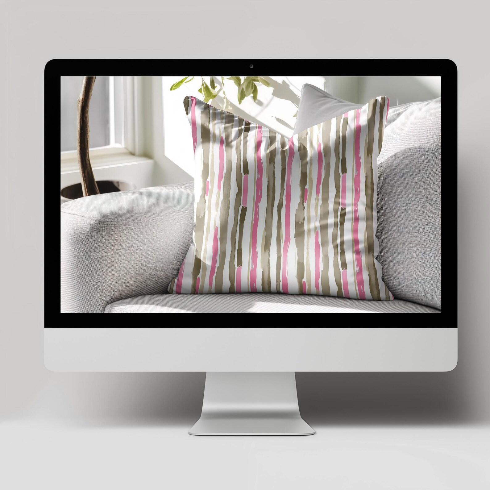 Square Pillow Mockup (photoshop), Fabric Seamless Pattern Preview ...