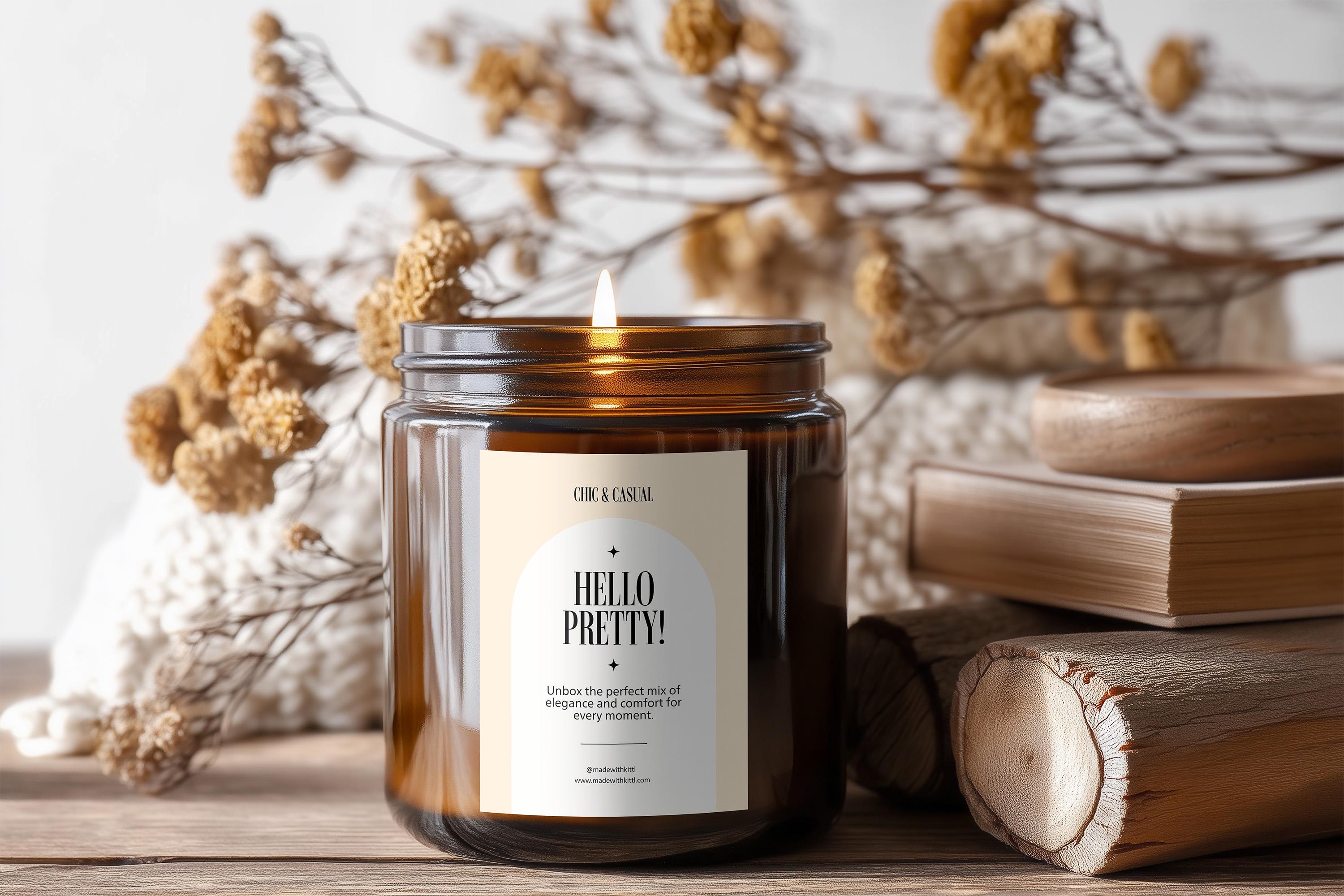 Fall 2026 Amber Candle Mockup for Any Label Size (PSD), Adjustable ...