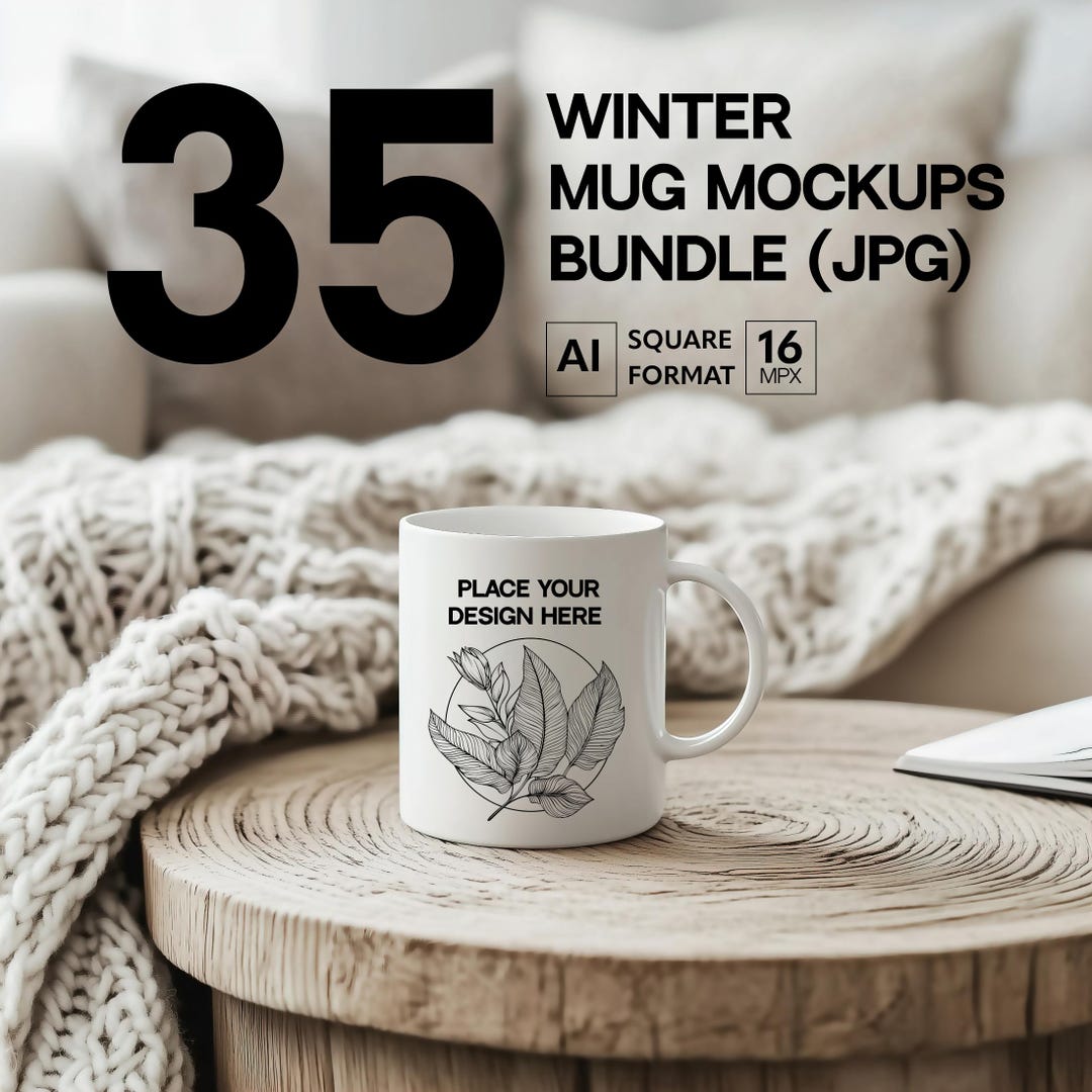 35 Winter Ceramic Mug Mockups Bundle (JPG), Printify Coffee Cup ...
