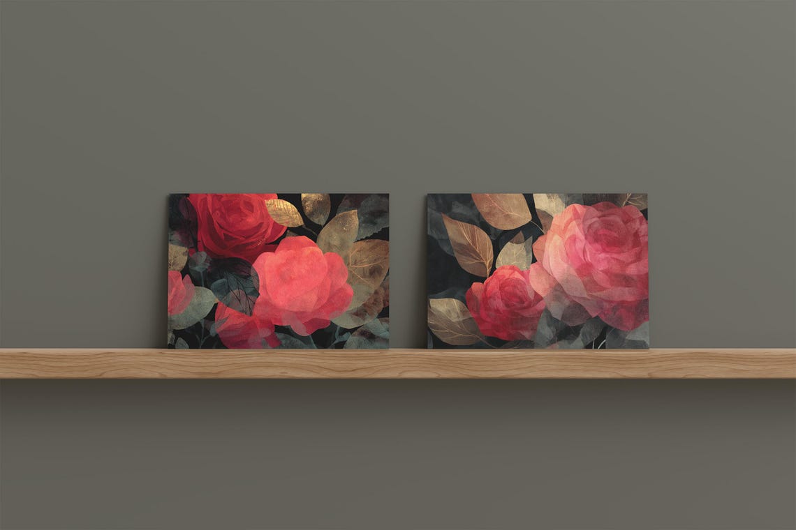 Two Unfolded Postcards Mockup (horizontal DIN A, ISO 2016), One-sided ...