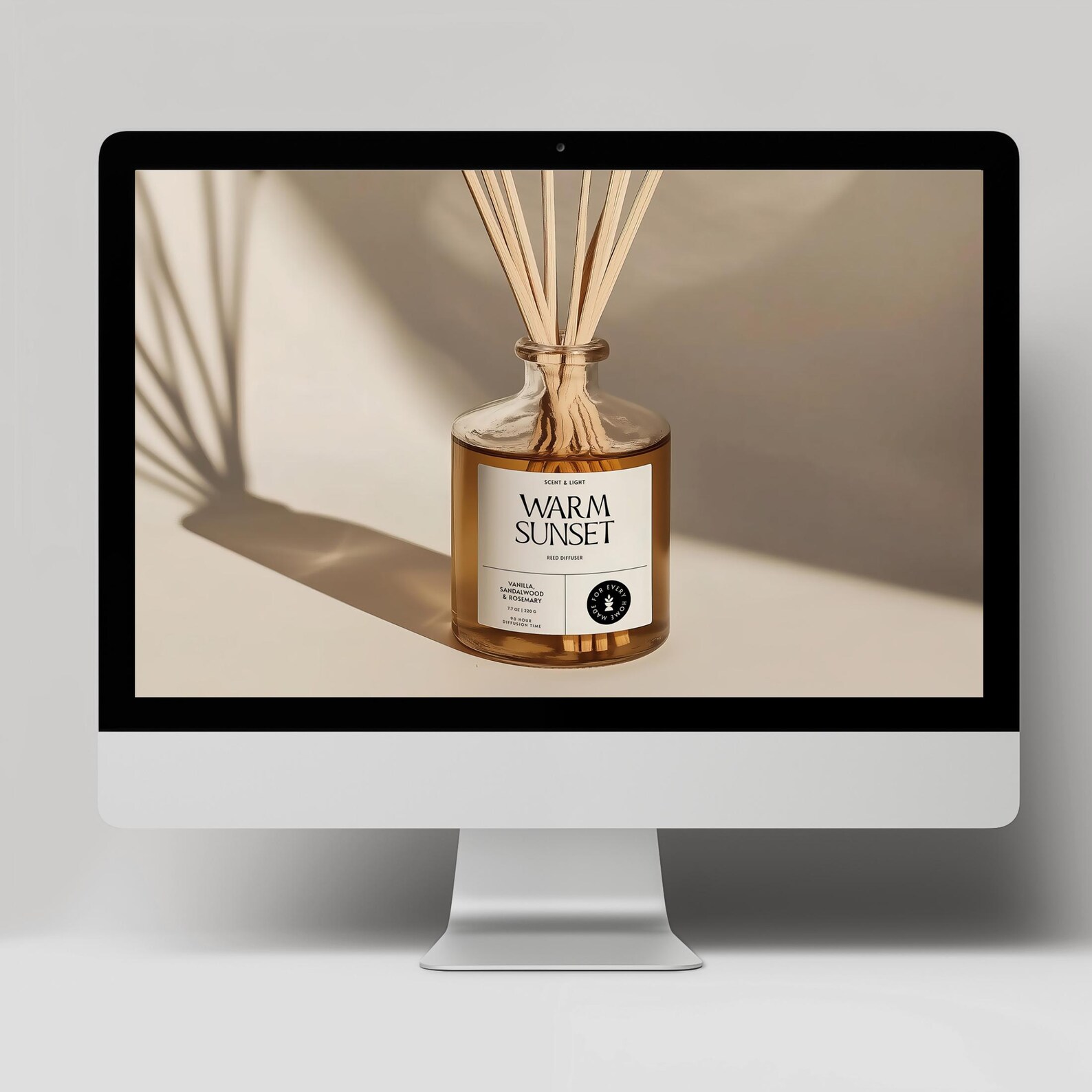 Clear Glass Reed Diffuser Mockup PSDJPG, Editable Scented Oil Natural ...
