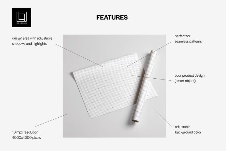 Wrapping Paper Mockup | Flat Lay Sheet & Roll Display | Editable Design ...