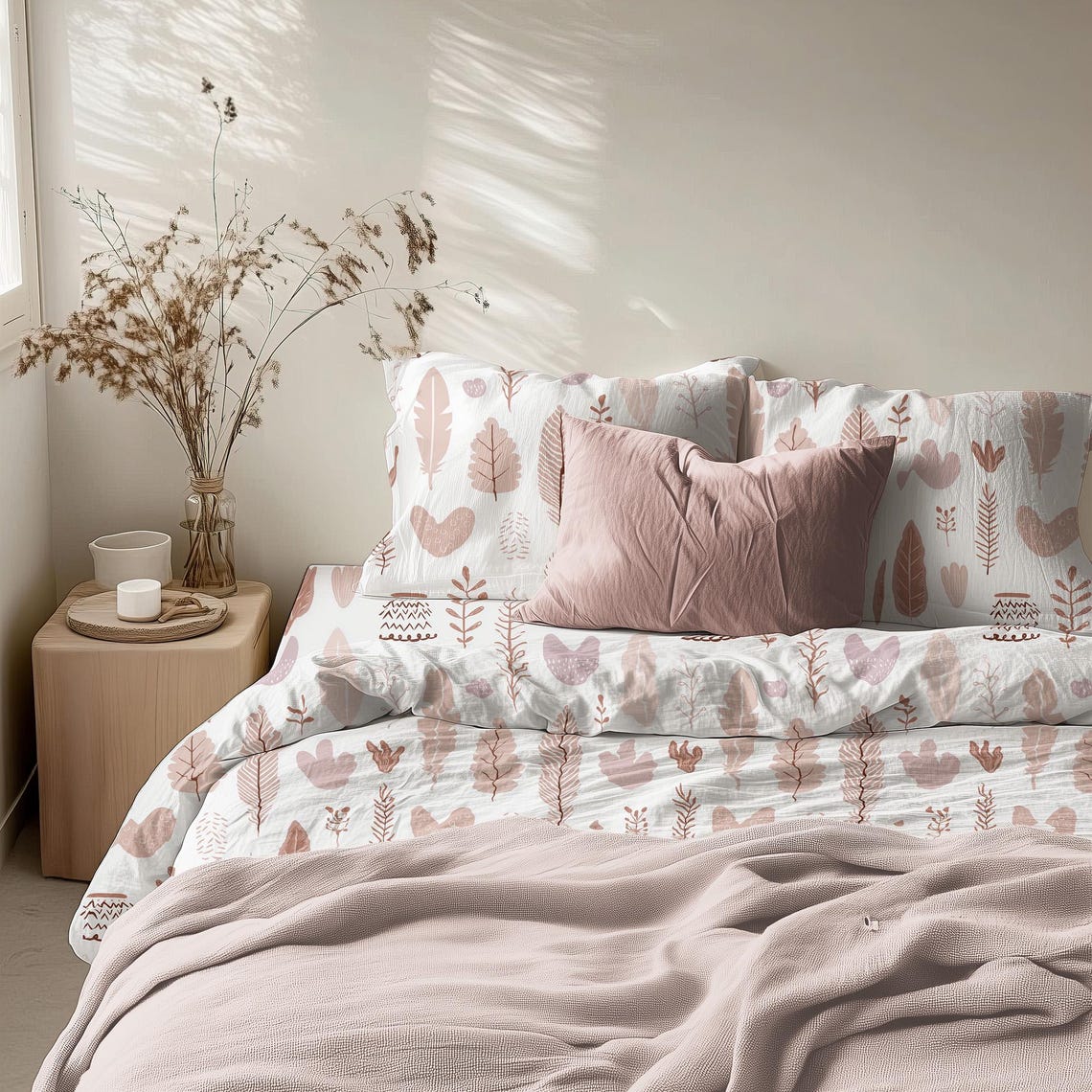 Bed Linen Mockup (PSD Smart Object), Realistic Bedding Fabric Pattern ...