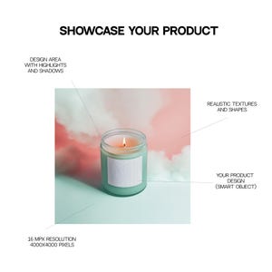 Artistic Clear Glass Candle Jar Mockup PSDJPG for Ads and Social Media ...