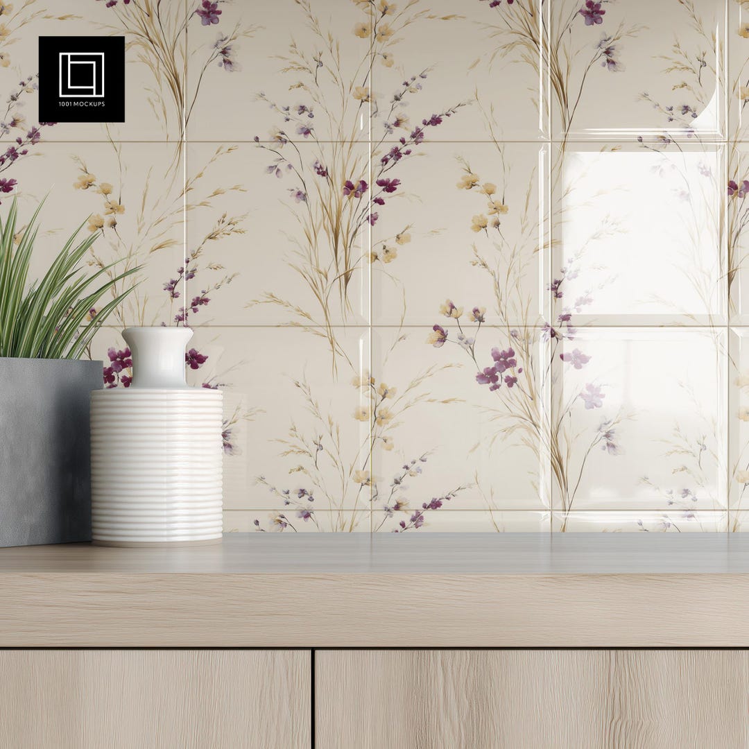 Minimal Glossy Ceramic Tiling Preview Template, Kitchen Tiled Wall ...