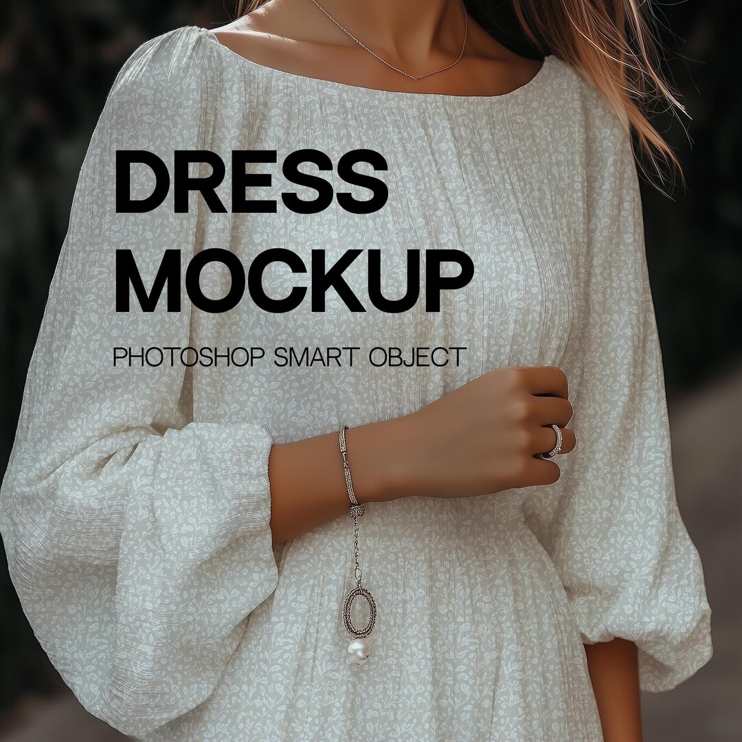 Natural Dress Closeup Mockup PSD, Model Faceless Fabric Mock-up ...