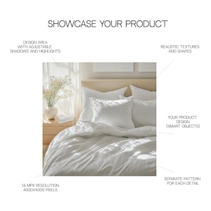 Realistic Bedding Fabric Pattern Preview, Bed Linen Mockup (PSD Smart ...