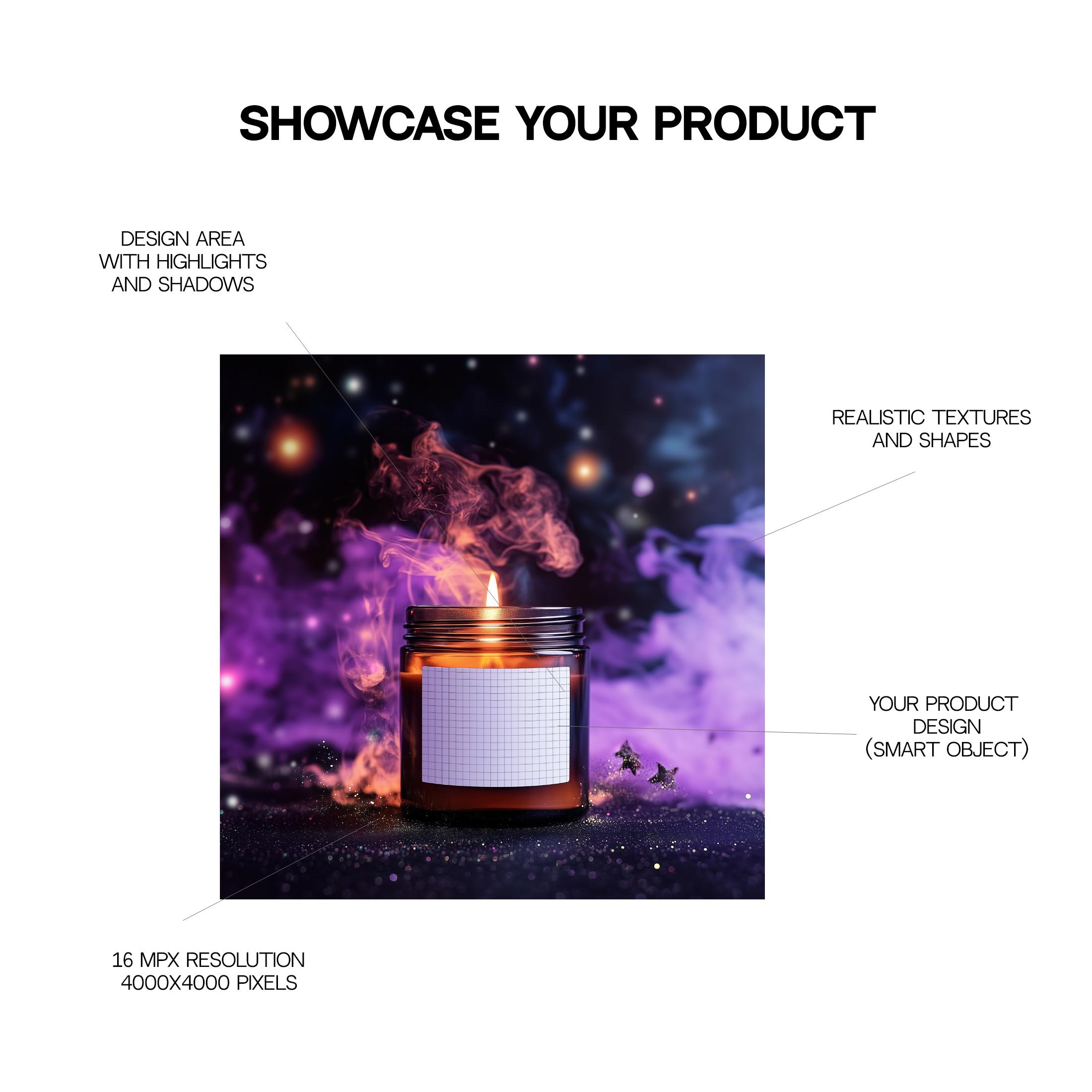 Amber Glass Candle Mockup PSDJPG for Ads and Social Media, Professional ...