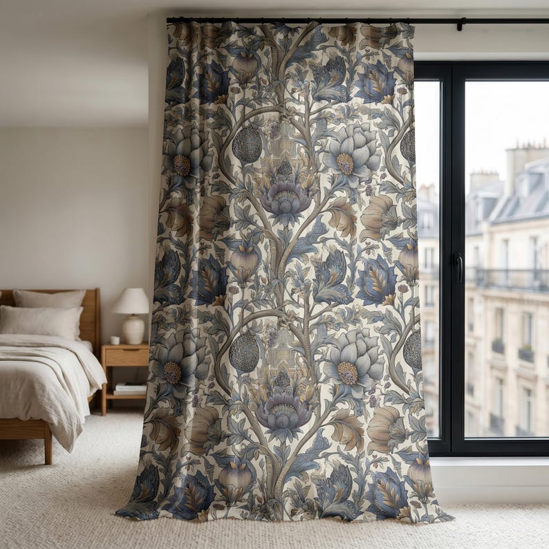 Curtain Mockup | Modern Urban Bedroom Window Scene | Editable Digital ...